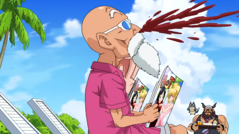 DBS_Master_Roshi_nose_bleed - IntoxiAnime